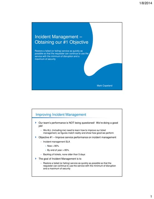 Incident Management | PPT | Business | Business and Finance