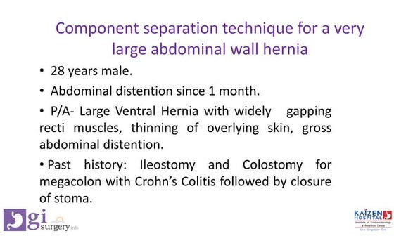 Component separation for ventral hernias prof. ahm shamsul alam | PPT