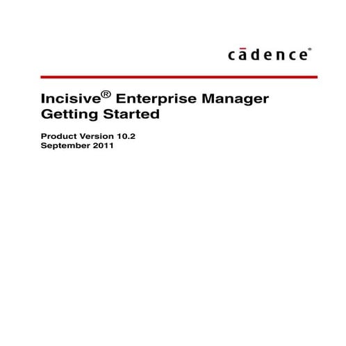 Incisive Enterprise Manager Getting Star Pdf Desktop Publishing Computer Software And