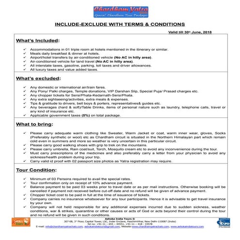 Include exclude with t&c | PDF