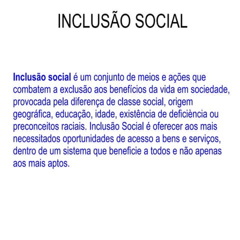 Inclusao Social | PPT