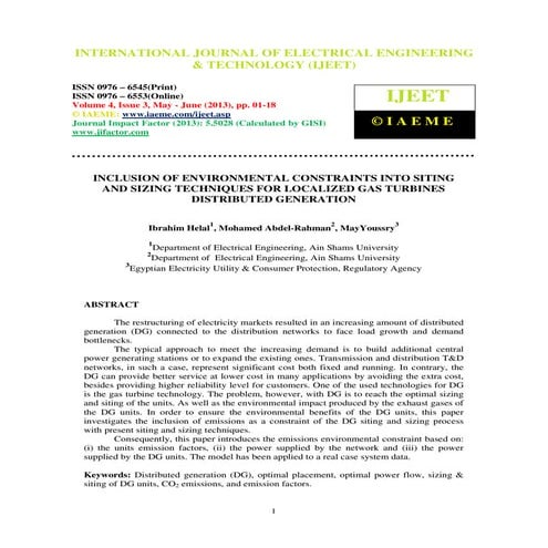 Inclusion of environmental constraints into siting and sizing | PDF