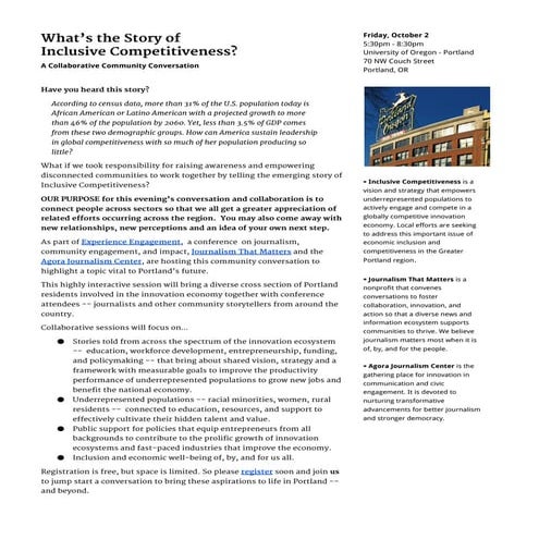 Inclusive Competitiveness Conversation - Portland, Oregon | PDF