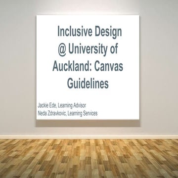 Inclusive Design in Canvas: Overview for Disability Studies Seminar | PPT
