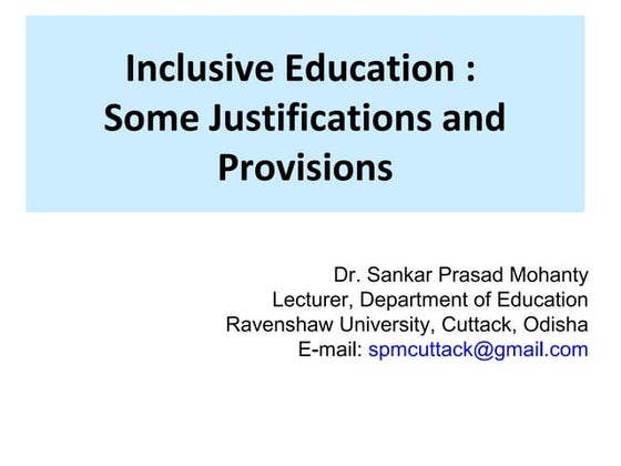 Inclusive education ppt | PDF | Special Needs Kids | Parenting