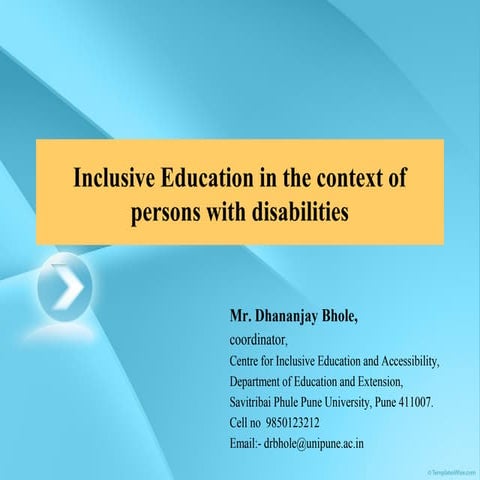 Inclusive education for persons with disabilities | PPT