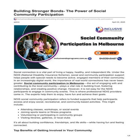 Building Stronger Bonds- The Power of Social Community Participation ...