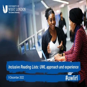 Inclusive reading lists: UWL approach and experience | PPTX