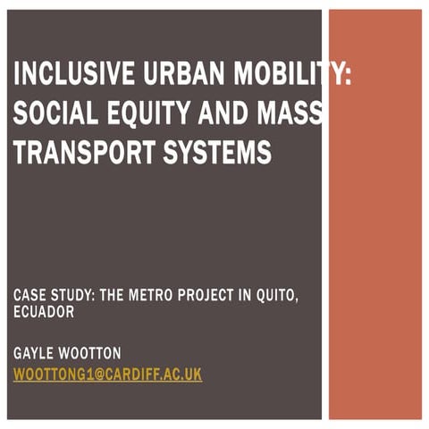 Inclusive urban mobility - social equity and mass transport systems in ...