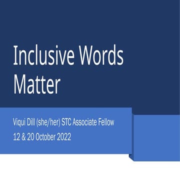 Inclusive Words Matter - Let’s have that conversation | PPT