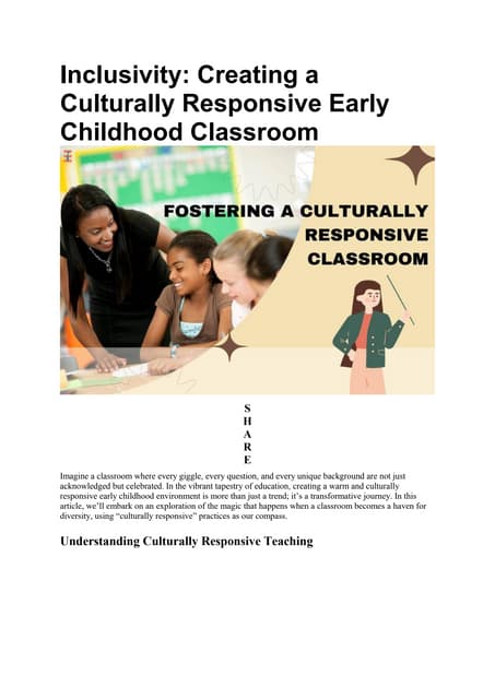 Week 15 presentation - culturally responsive teaching | PDF