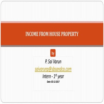 INCOME FROM HOUSE PROPERTY | PDF | Real Estate Renting and Leasing ...