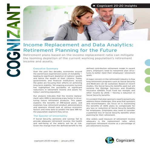 Income Replacement and Data Analytics: Retirement Planning for the ...