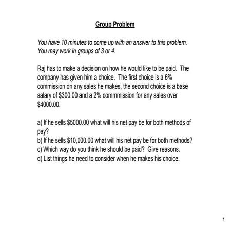 Commissions, piecework pay | PPTX