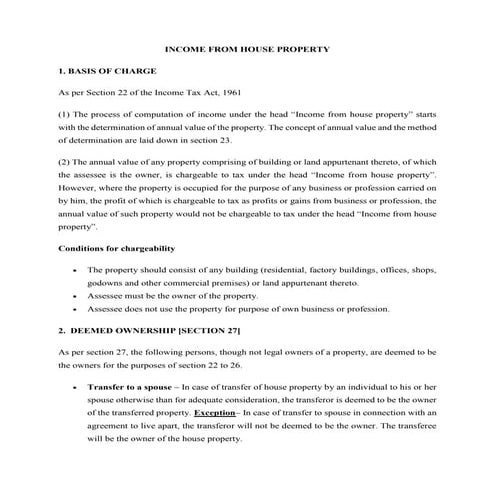 Income from house property theory | PDF