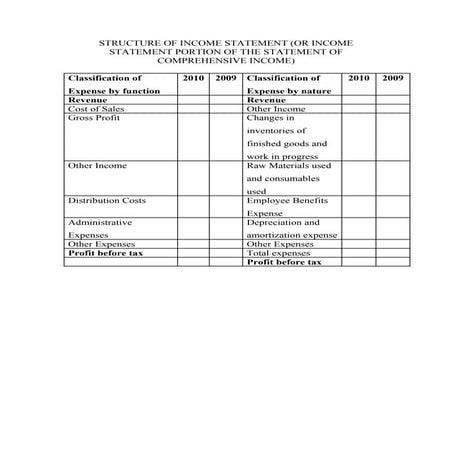 Income statement structure | DOC