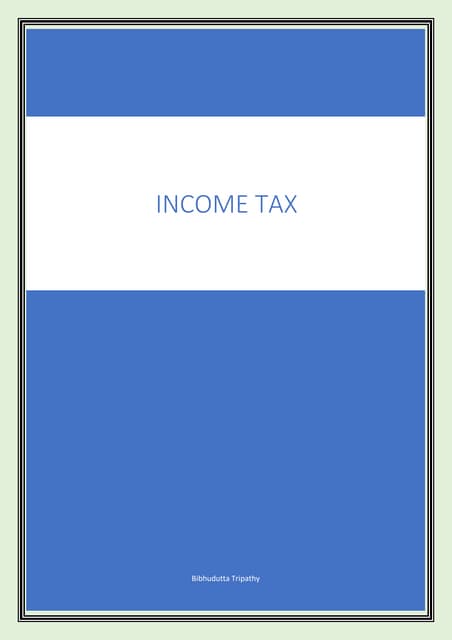 Income tax introduction and basic concepts | PPTX