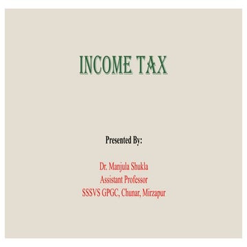 Income Tax Basics for B.Com. Students... | PPTX