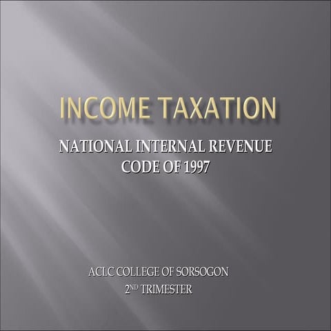 Income taxation | PPT