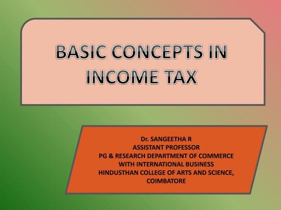 Introduction to Income Tax | PPTX