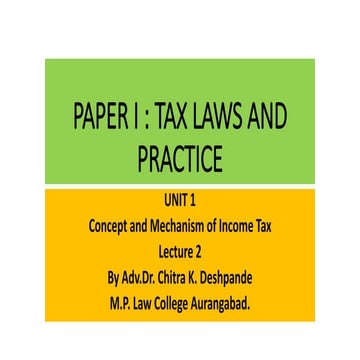Income tax concepts and mechanism | PPTX
