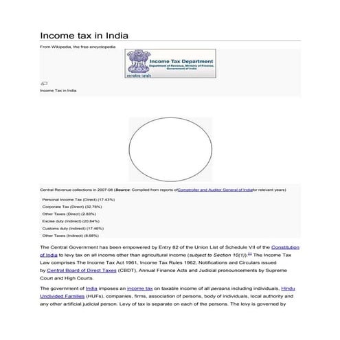 Income tax in india | DOCX