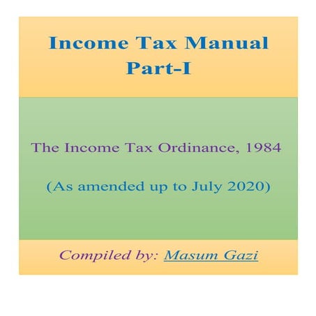 Income Tax Ordinance 1984 ( as amended July 2020) | PDF