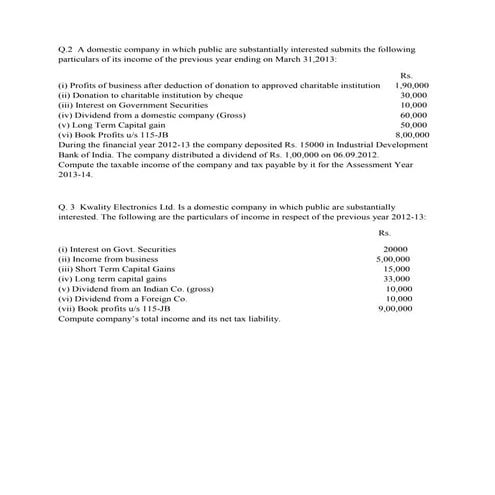 Income tax questions | DOCX