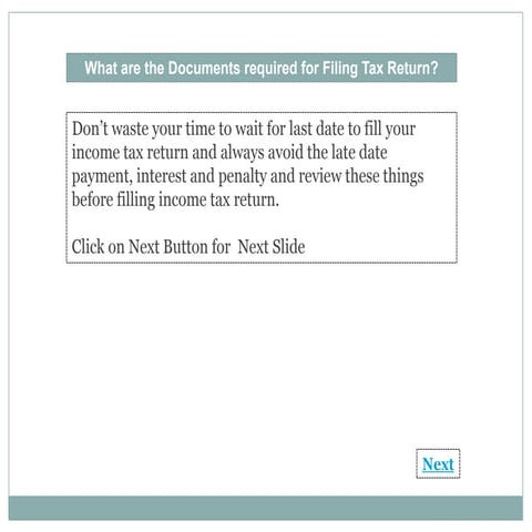 Documents required for Filing Tax Return? | PPTX