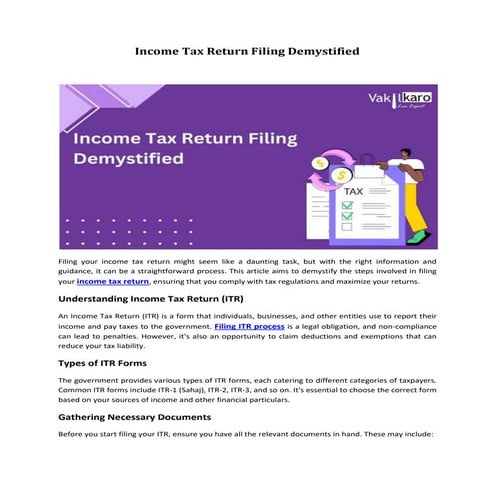 Income Tax Return | PPTX