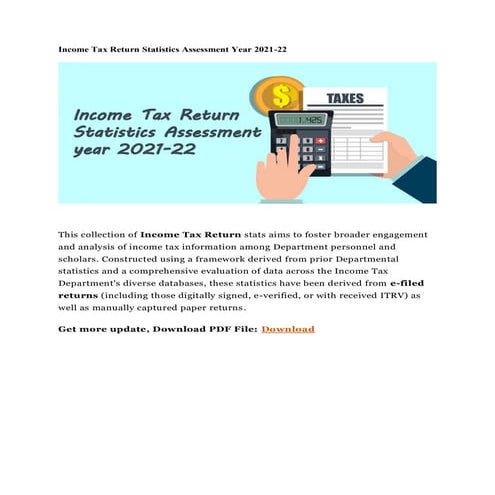 Income Tax Return Statistics Assessment Year 2021.pdf | Business ...
