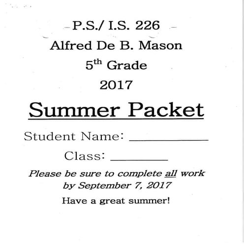 8th grade science summer packet | DOC