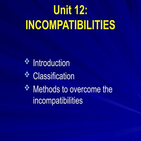 IV Drug Incompatibilities | PPTX