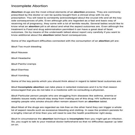 Incomplete Abortion | PDF