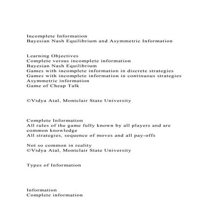 Incomplete InformationBayesian Nash Equilibrium and Asymmetric.docx
