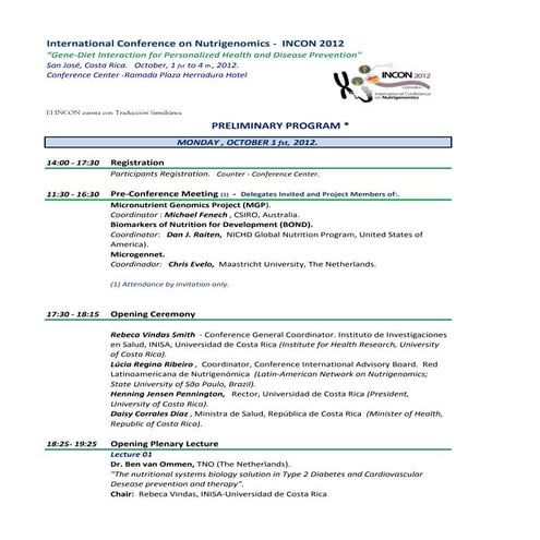 Incon 2012 preliminary program - email | PDF | Endocrine and Metabolic Diseases | Diseases and ...