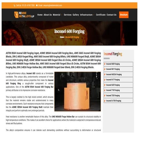 Inconel 600 Forging | Alloy 600 UNS N06600 | Renine Metalloys | PPT