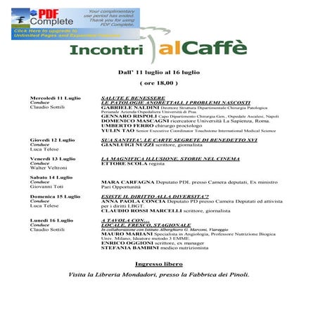 Incontri al caffe' | PDF