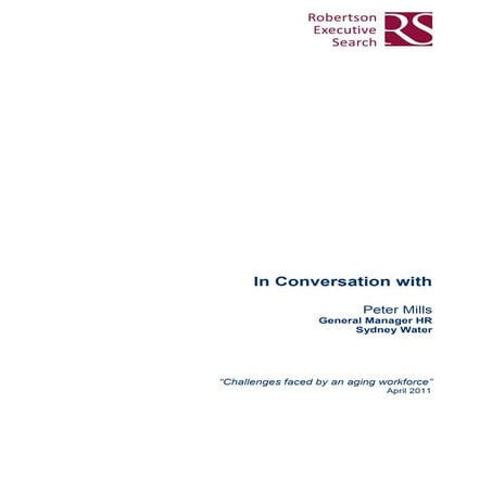 In Conversation With Peter Mills - HRD Sydney Water - Challenges Faced ...