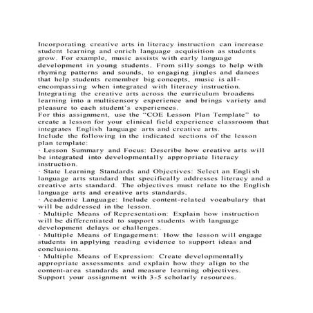 Incorporating creative arts in literacy instruction can increase s | PDF