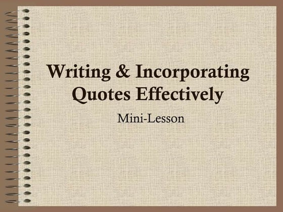 Blending quotations | PPT