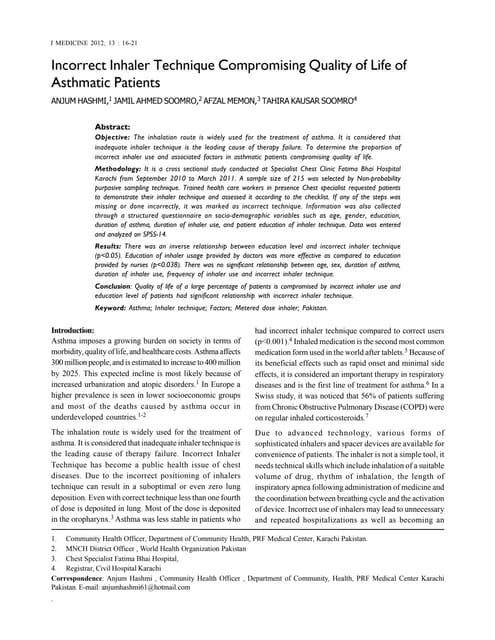 Inhaler Standards MASTER 6TH12 | PDF