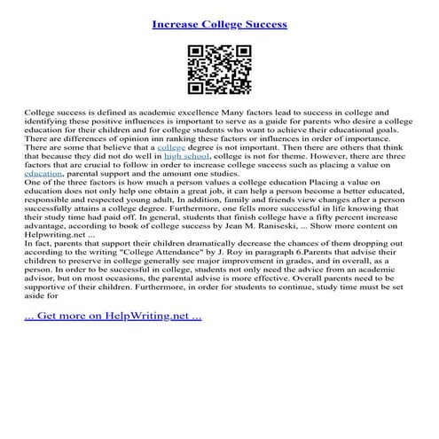 Increase College Success | PDF