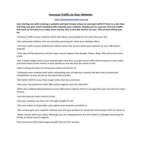 Increase website traffic | PDF