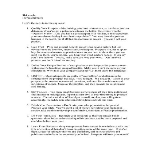 Increasing-Sales | PDF