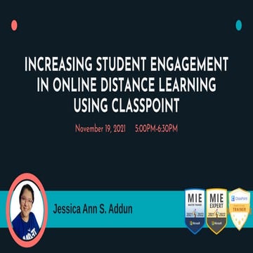 Increasing student engagement in online distance learning using ...