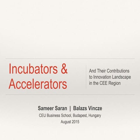 Incubators and Accelerators | PPTX