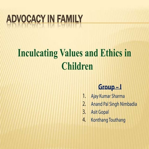 Inculcating values and ethics in children | PPTX