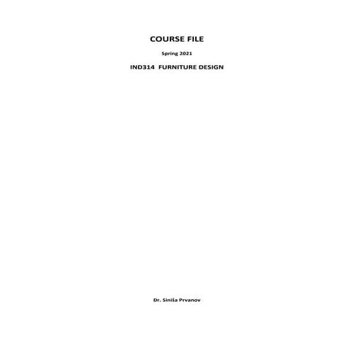 IND314 Furniture Design Course File Spring 2021 | PDF