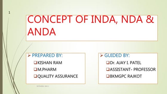Regulatory Affairs - IND,NDA,ANDA | PPTX